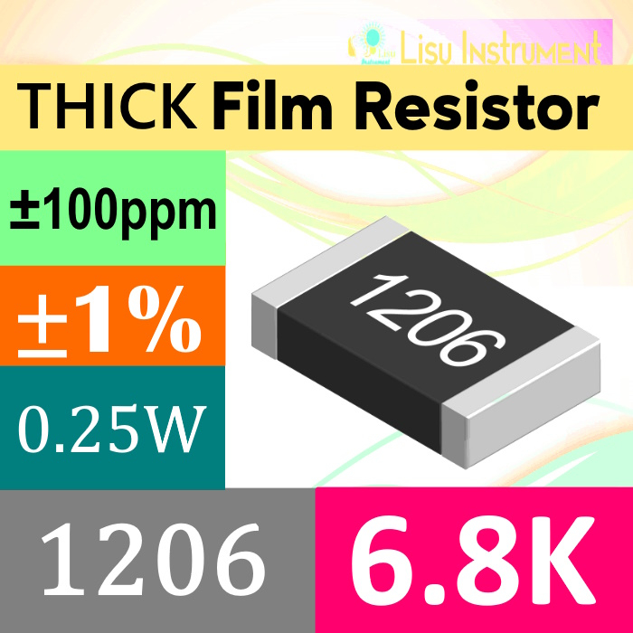 Jual 6.8KΩ 1206 3216(mm) ±1% THICK Film SMD Resistor 250mW 6.8K 6K8 | Shopee Indonesia