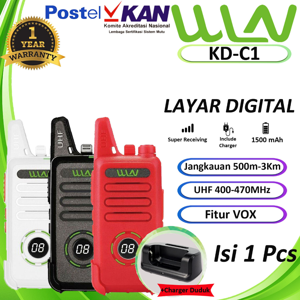 Jual HT WLN KD-C1 (LAYAR DIGITAL) HITAM MERAH PUTIH - ISI 1PCS ALL ...