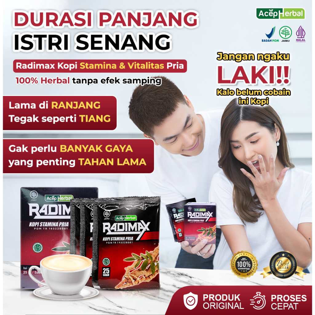Jual RADIMAX KOPI STAMINA PRIA AMAN SUDAH BPOM & HALAL 1 BOX ISI 10 ...