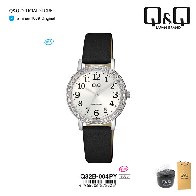 Jual Q&Q QnQ QQ Original Jam Tangan Wanita Fashion Analog Kulit Leather - Q32 Q32B Water Resist ...
