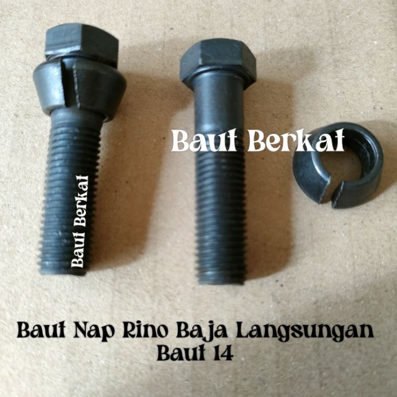 Jual baut nap rino baja langsungan baut 14 drat halus baut as roda rino ...
