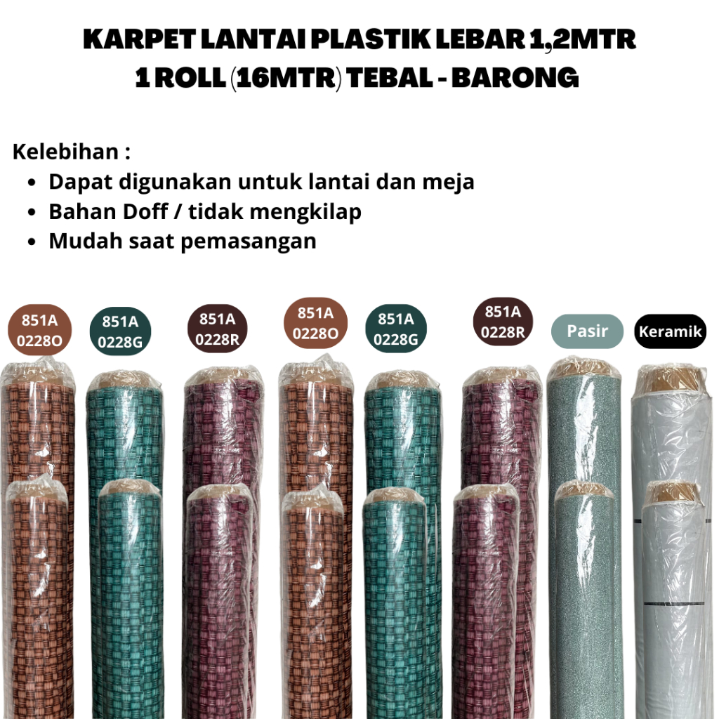 Jual Karpet Plastik Vinyl Meteran Meja dan Lantai Tinggi 1,2 M Doff PER 1 METER - Barong ...