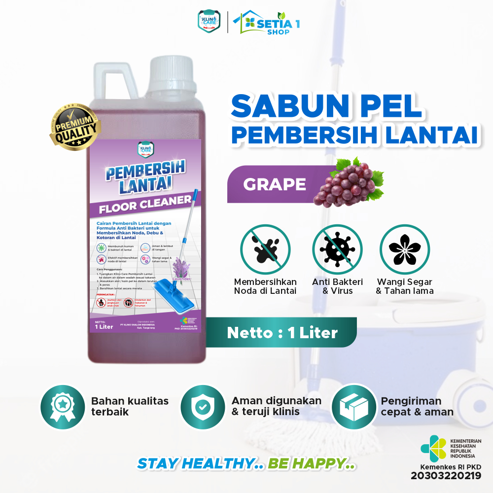 Jual Sabun Pel Pembersih Lantai 1 Liter KLINO CARE Floor Cleaner 1000 ...