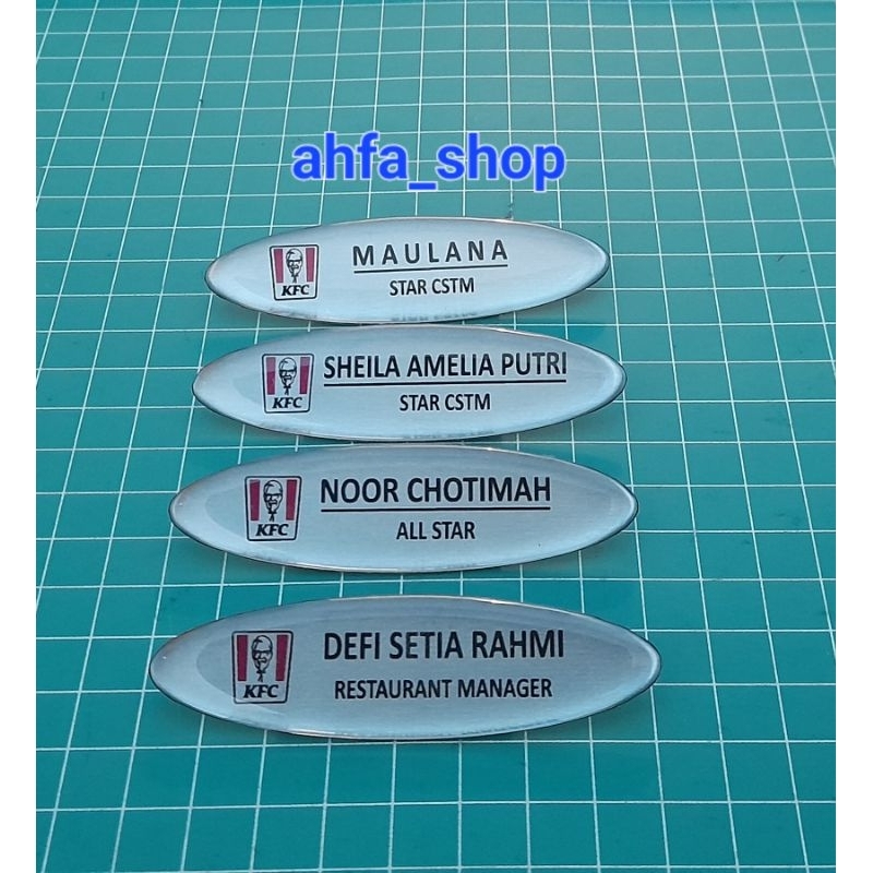Jual Name Tag KFC / papan nama KFC oval terbaru | Shopee Indonesia