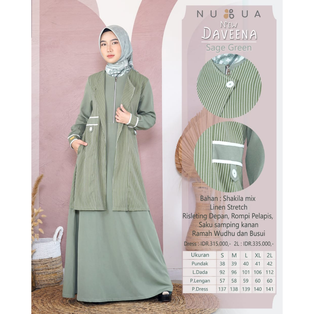 Jual Nubua - Gamis New Daveena Best Seller - Dress Busui & Wudhu ...