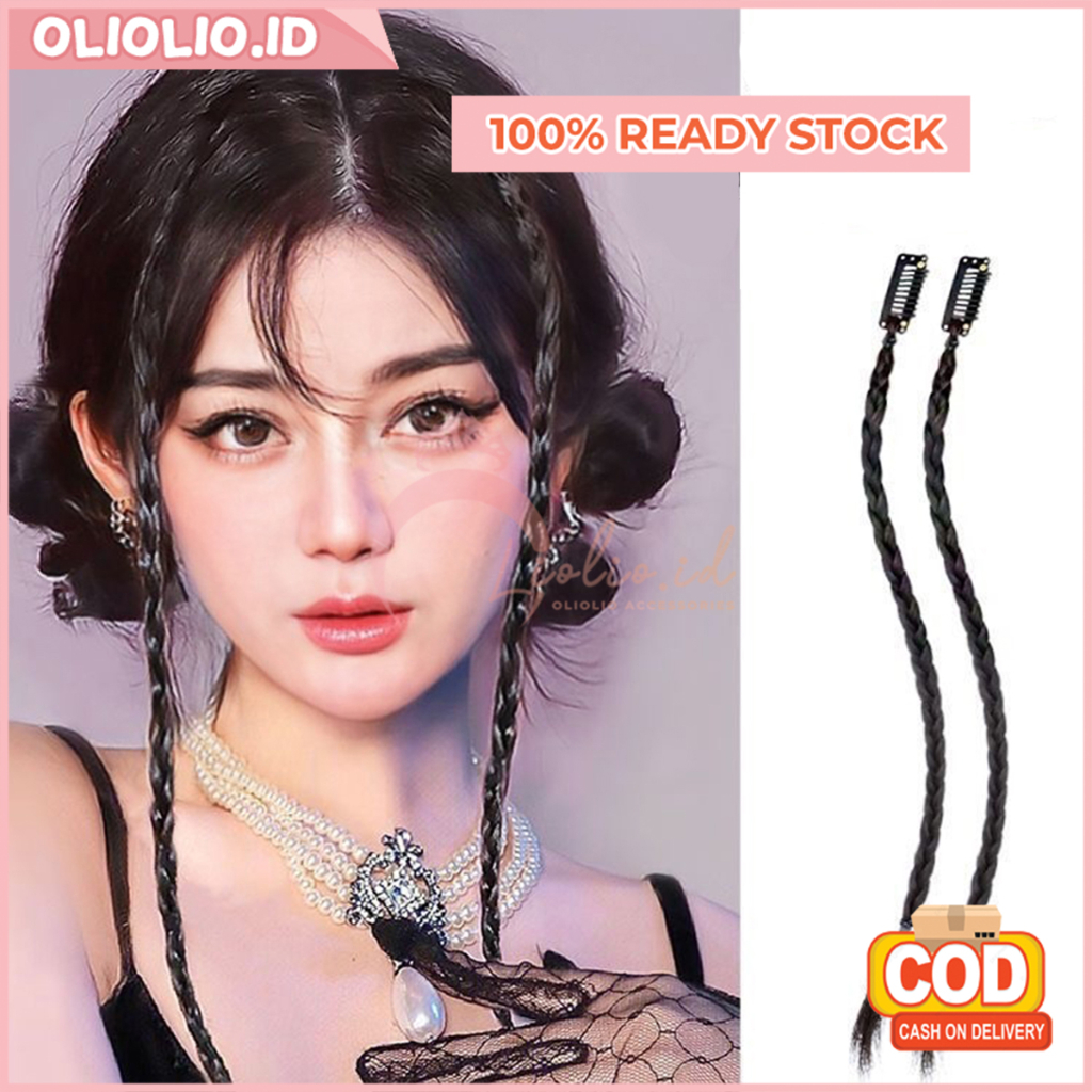 Jual Rambut Palsu Hair Clip Kepang Ponytail Extension Klip Gaya Hip Hop ...