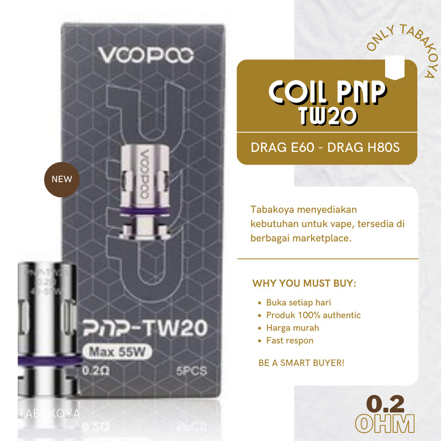Jual COIL 0.2 OHM VOOPOO PNP TW SERIES FOR ALL VINCI DRAG ARGUS PnP ...