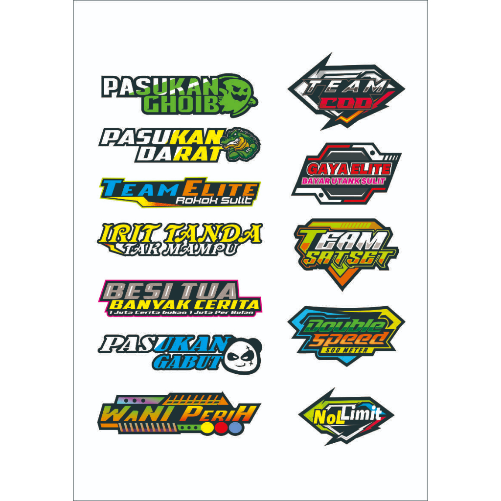 Jual STICKER PACK RACING BAHAN VINYL MURAH , ANTI AIR, HEMAT N KEREN ...