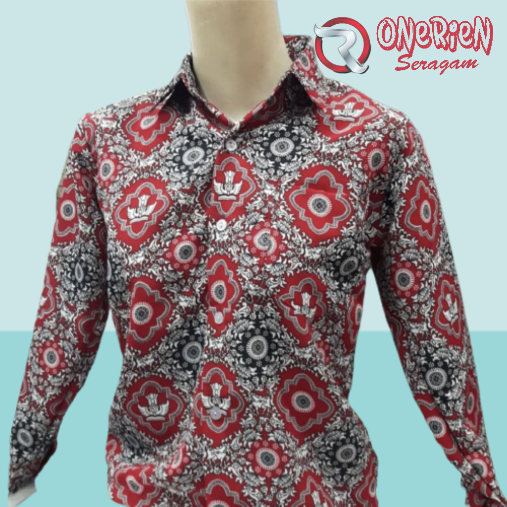 Jual Seragam Batik SD Nasional Merah Motif TUNAS HARAPAN MERAH BIRU SD ...