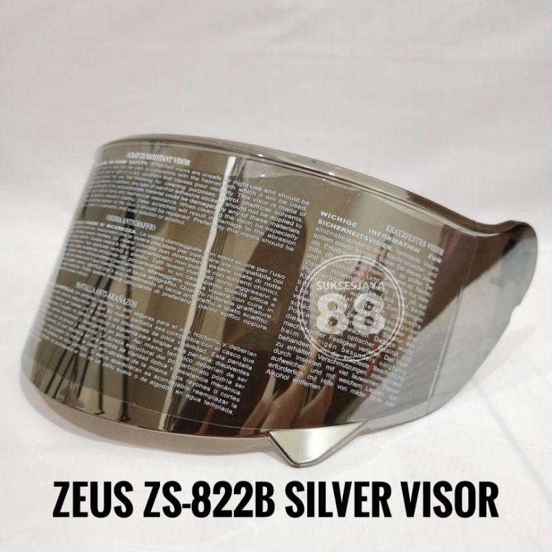 Jual Visor Silver Zeus ZS-822B Original Kaca Helm Iridium Flat ZS822B ...