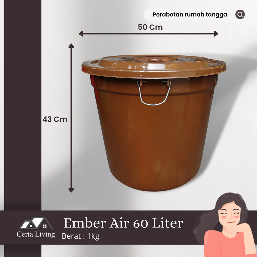 Jual Ember Plastik Air 60 Liter / bak mandi / Tempat Sampah | Shopee ...