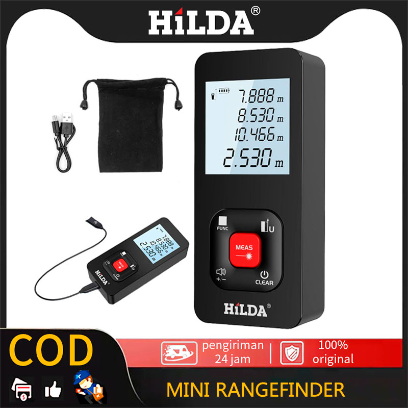 Jual HILDA Laser Distance 50m/100m/120m Rangefinder Profesional Meter ...