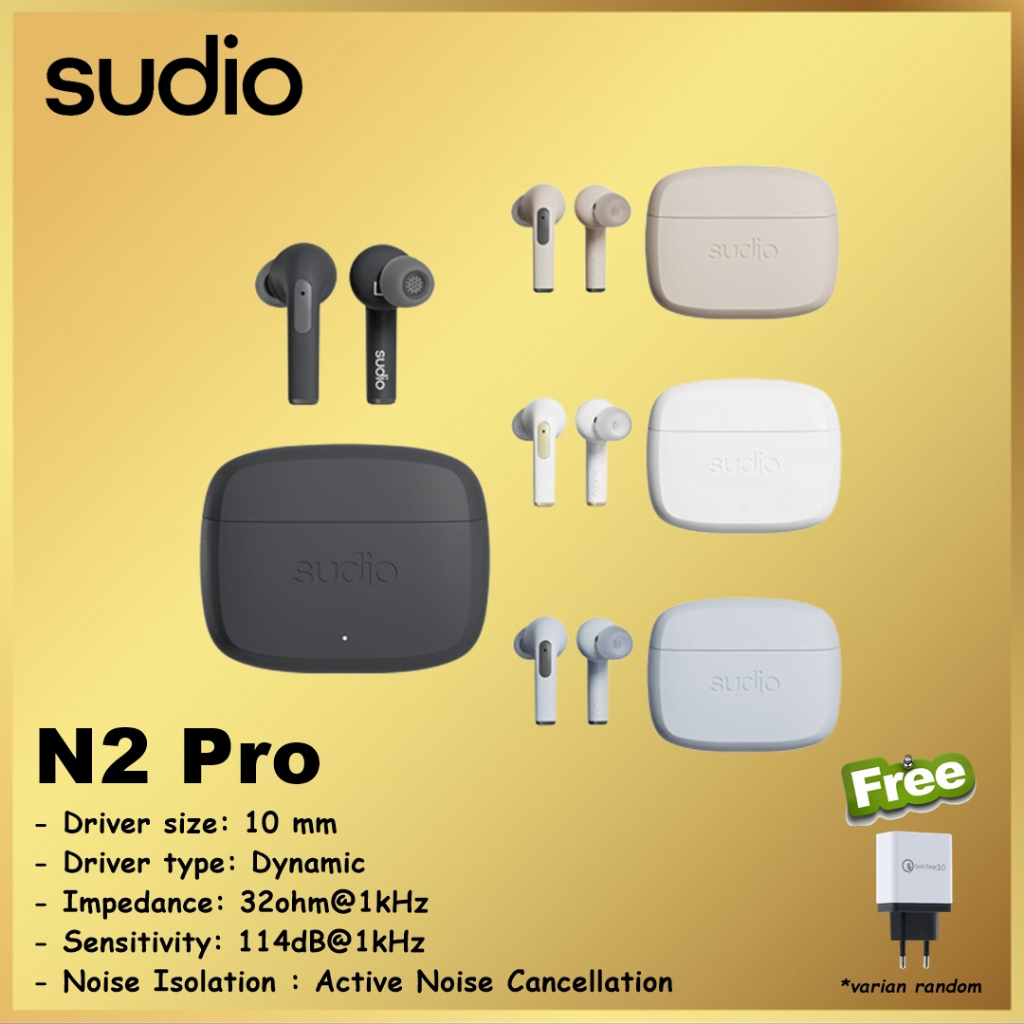 Jual Sudio N2 Pro N2Pro TWS True Wireless Bluetooth in-Ear Earbuds with ANC | Shopee Indonesia
