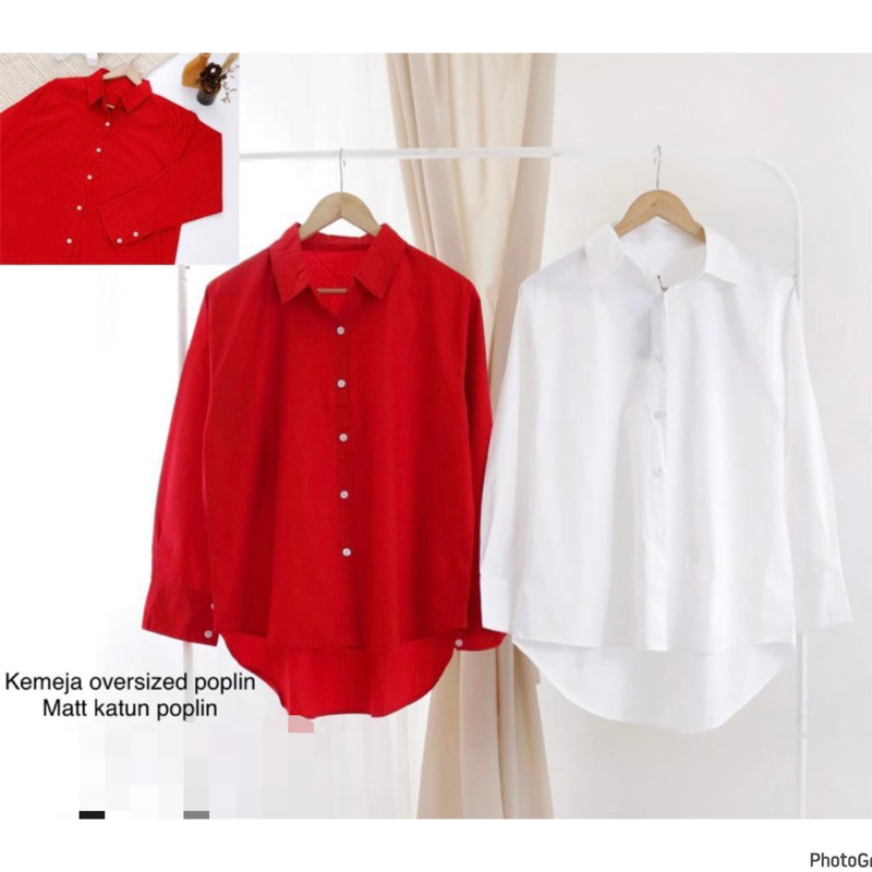 Jual KEMEJA MERAH PUTIH KATUN POPLIN / OUTFIT 17 AGUSTUS / DESSCODE 17 ...