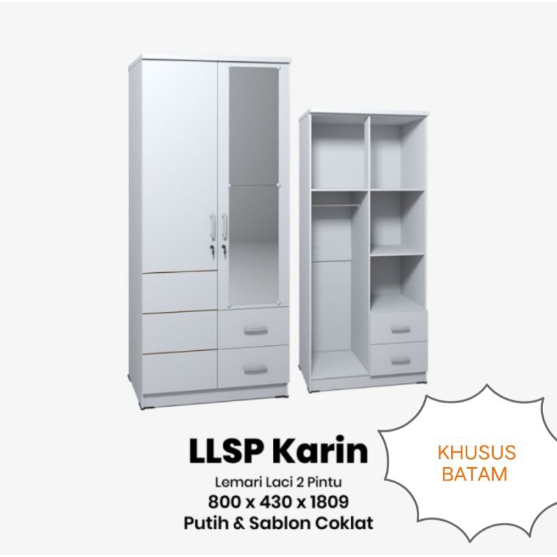 Jual LEMARI PAKAIAN BAJU 2 PINTU MINIMALIS LLSP KARIN UKURAN ...