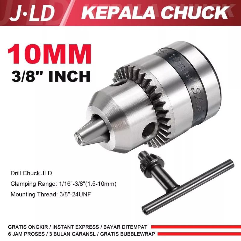 Jual Kepala Chuck 10 mm dan 13mm 3/8" inch Perkakas Bor Tangan- Bor ...