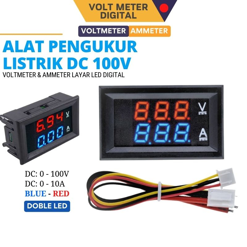Jual Alat Pengukur Listrik Voltmeter Ammeter LED Digital Ukur Tegangan dan Arus dengan Presisi ...