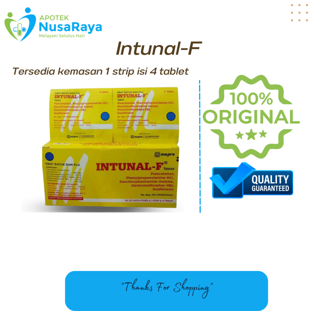 Jual Intunal F Obat Batuk | Pilek | Pereda Demam 1 Strip isi 4 Tablet ...