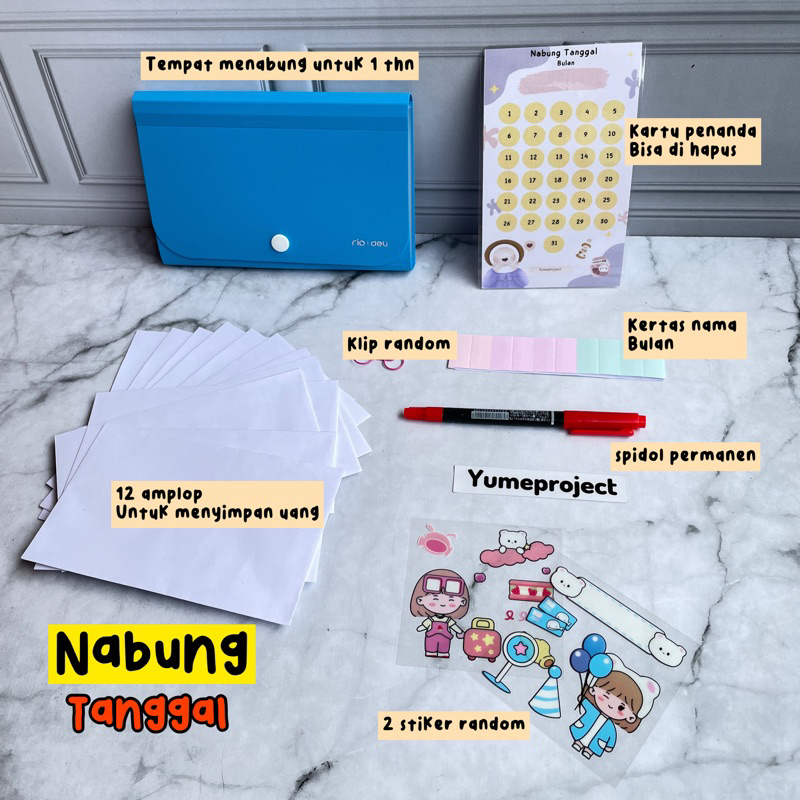 Jual (1 SET) MAP DOMPET nabung tanggal 1 tahun BY yume project | Shopee ...