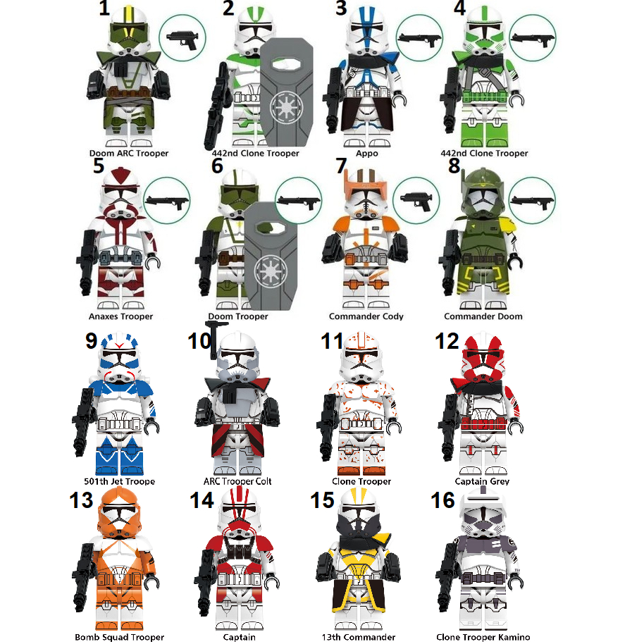 Jual Star Wars Clone Trooper 442 Arc Doom Appo Cody Anaxes 501st Jet ...