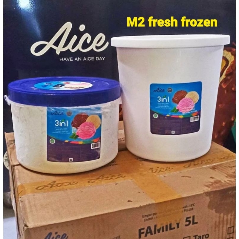 Jual Aice dan Diamond Ice Cream| 8Liter & 5Liter | 3In1 | Vanila | Strauberi | Coklat | Durian ...