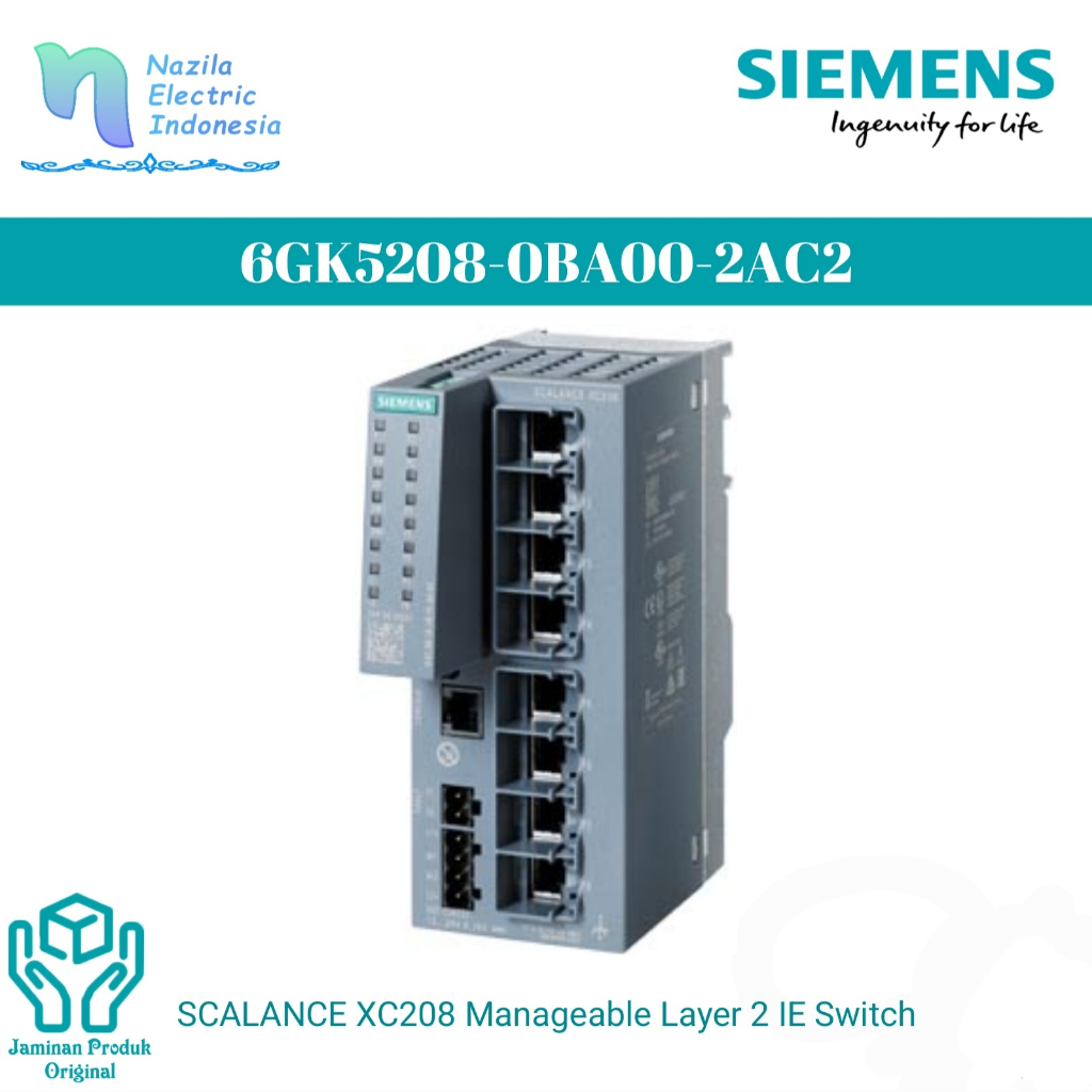 Jual Siemens 6GK5 208 / 6GK5208-0BA00-2AC2 Scalance XC208 Original ...