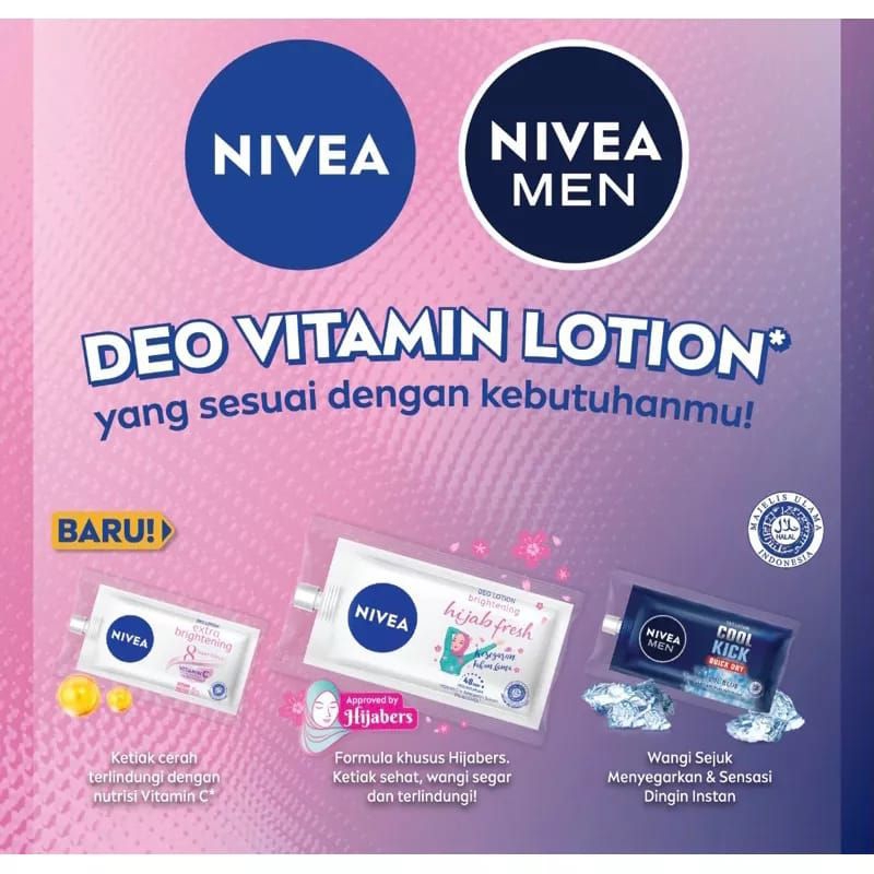 Jual NIVEA DEO LOTION BRIGHTENING EXTRA BRIGHTENING COOL KICK Sachet 9 ...