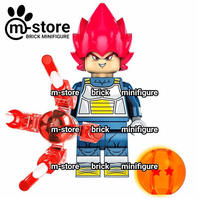 Jual brick dragon ball vegeta super saiyan god red hair mini toy figure | Shopee Indonesia