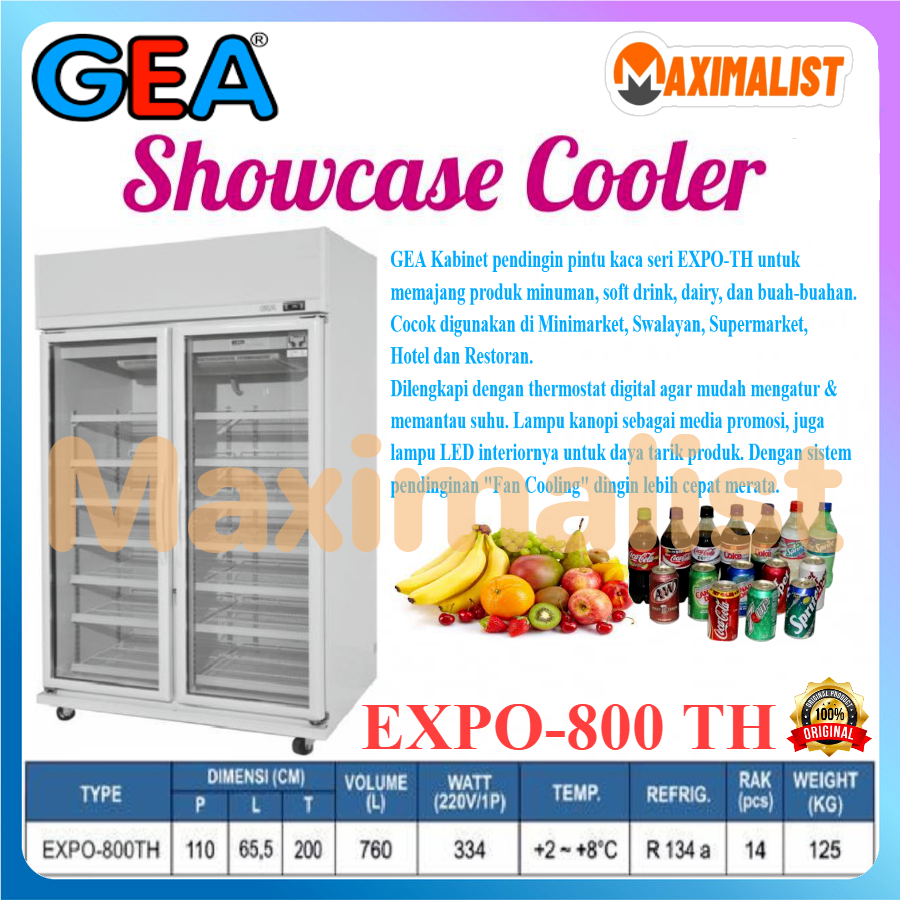 Jual GEA EXPO-800TH EXPO-1000TH Showcase 2 Pintu / Lemari Pendingin ...