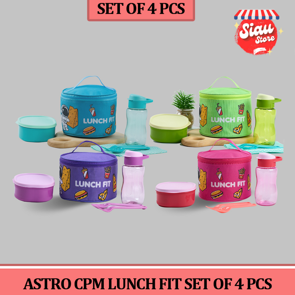 Jual SIAU STORE CPM ASTRO LUNCH FIT LUNCH BOX SET 4 PCS /BEKAL NASI/KOTAK MAKAN | Shopee Indonesia