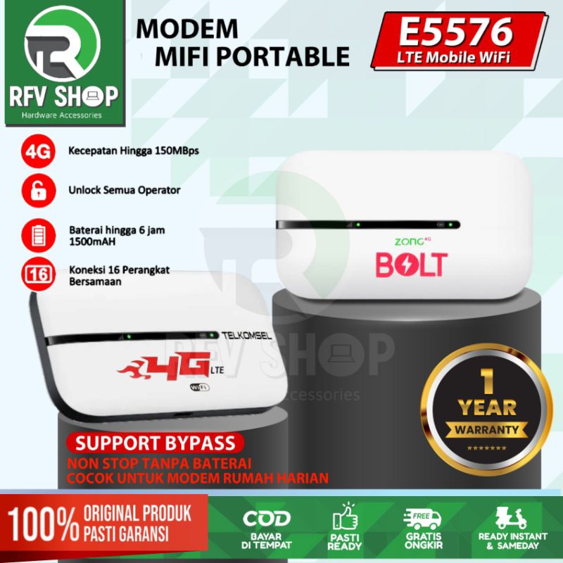 Jual MODEM WIFI 4G LTE PORTABLE MIFI E5576 support all operator ...
