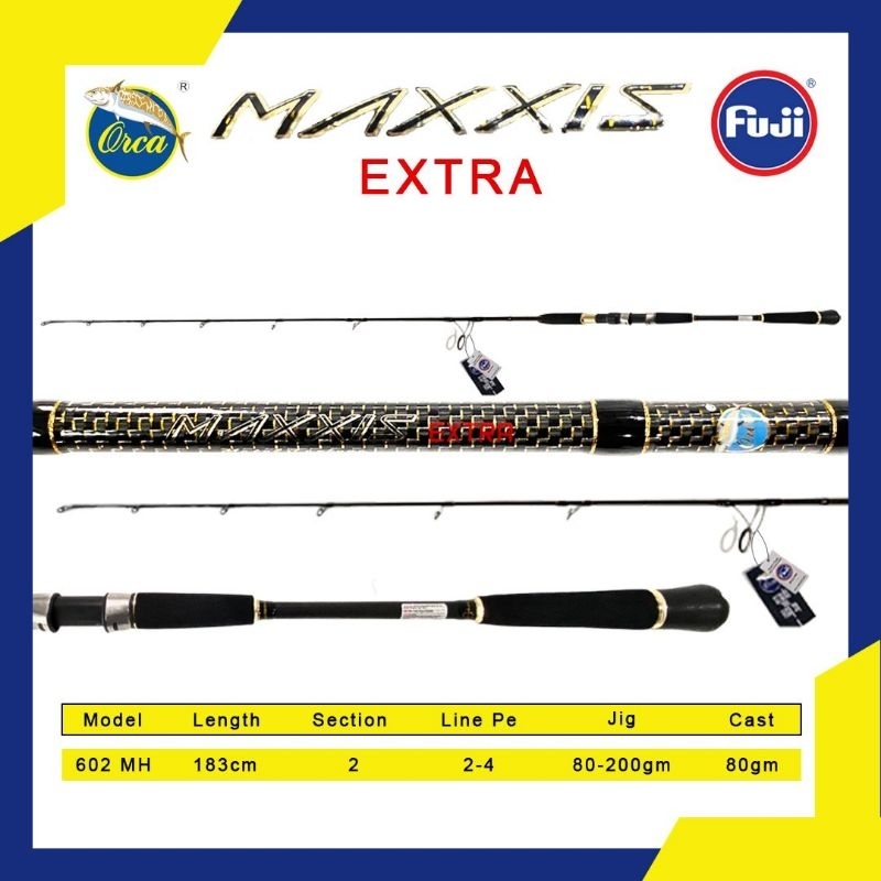 Jual JORAN JIGGING ORCA MAXXIS EXTRA 602 180 PE 2-4 CARBON SOLID FULL FUJI | Shopee Indonesia