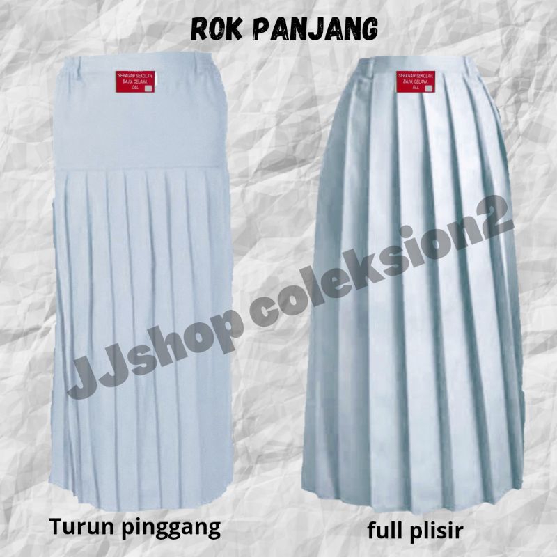 Jual SERAGAM SEKOLAH ROK PANJANG PUTIH SD, SMP ,SMA REMPEL LIPIT TURUN PINGGANG DAN FULL PLISIR ...