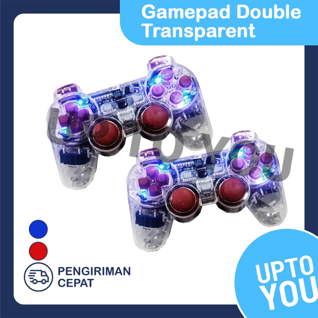 Jual Joystick Double - Game Pad Double Transparant Blue/red | Shopee ...