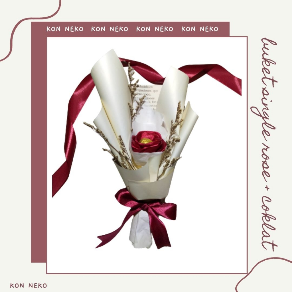 Jual Buket single rose choco / buket bunga kecil /buket bunga dan ...