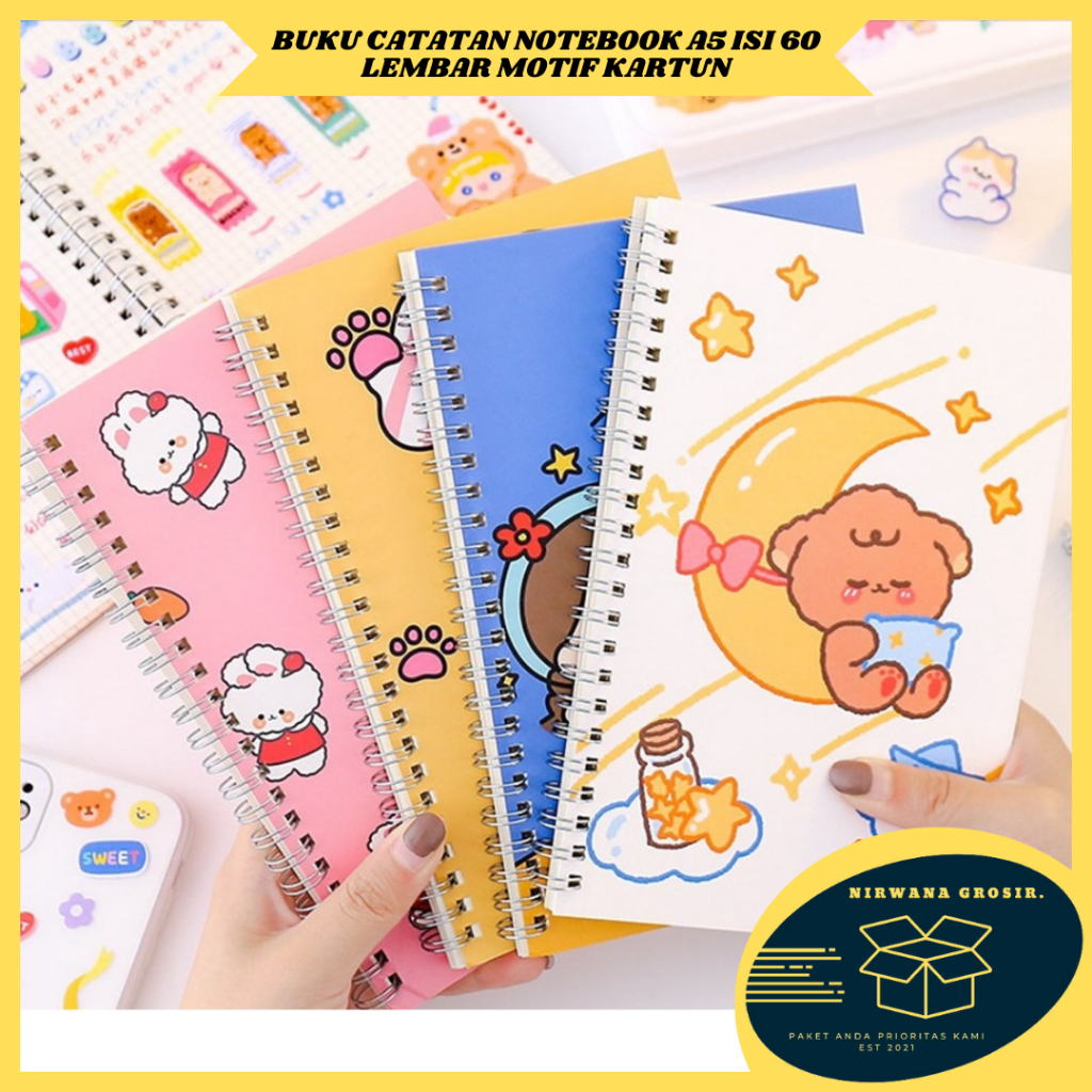 Jual NG Buku Catatan Notebook A5 Isi 60 Lembar Buku Diary Aesthetic ...