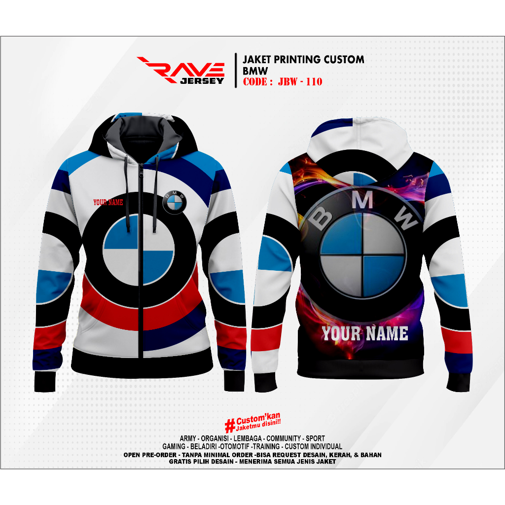 Jual JAKET MOBIL BMW SESI 2 FULL PRINTING SUBLIMATION CUSTOM (DESAIN ...