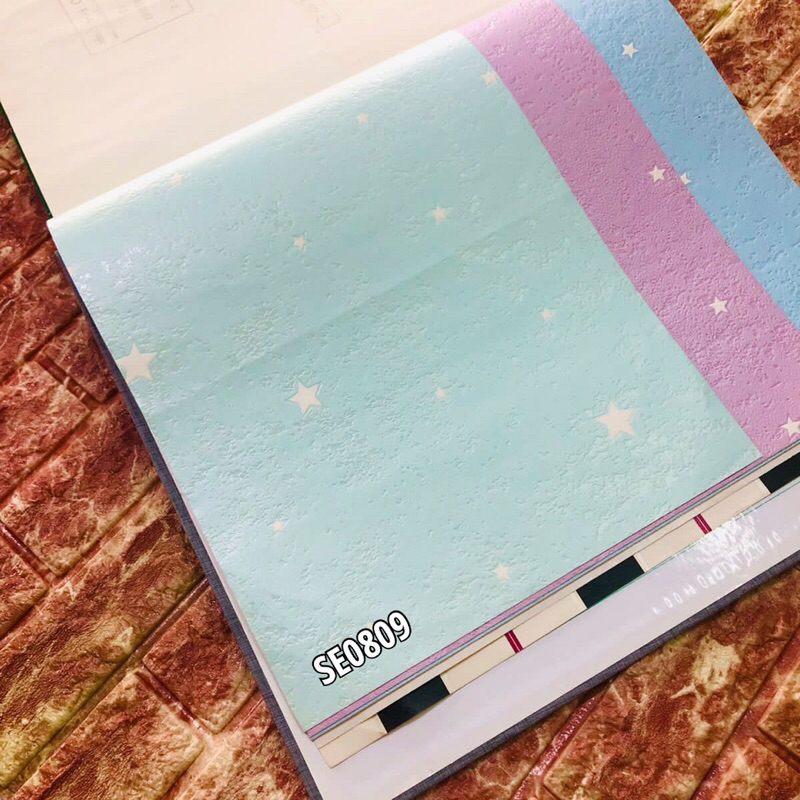 Jual WALLPAPER DINDING MOTIF POLOS BINTANG-BINTANG TIMBUL SN2 | Shopee ...