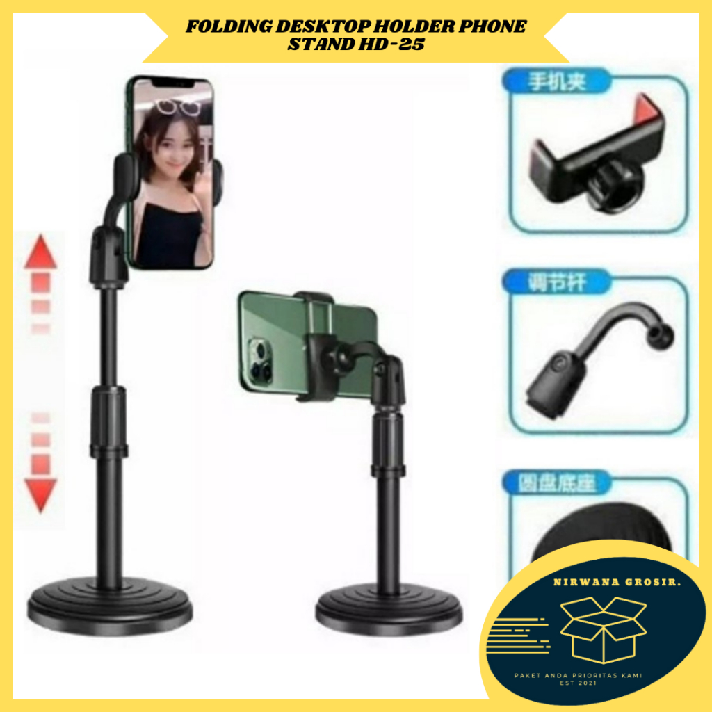 Jual NG Phone Holder Stand Meja HD-25 Folding Desktop Support HD25 ...
