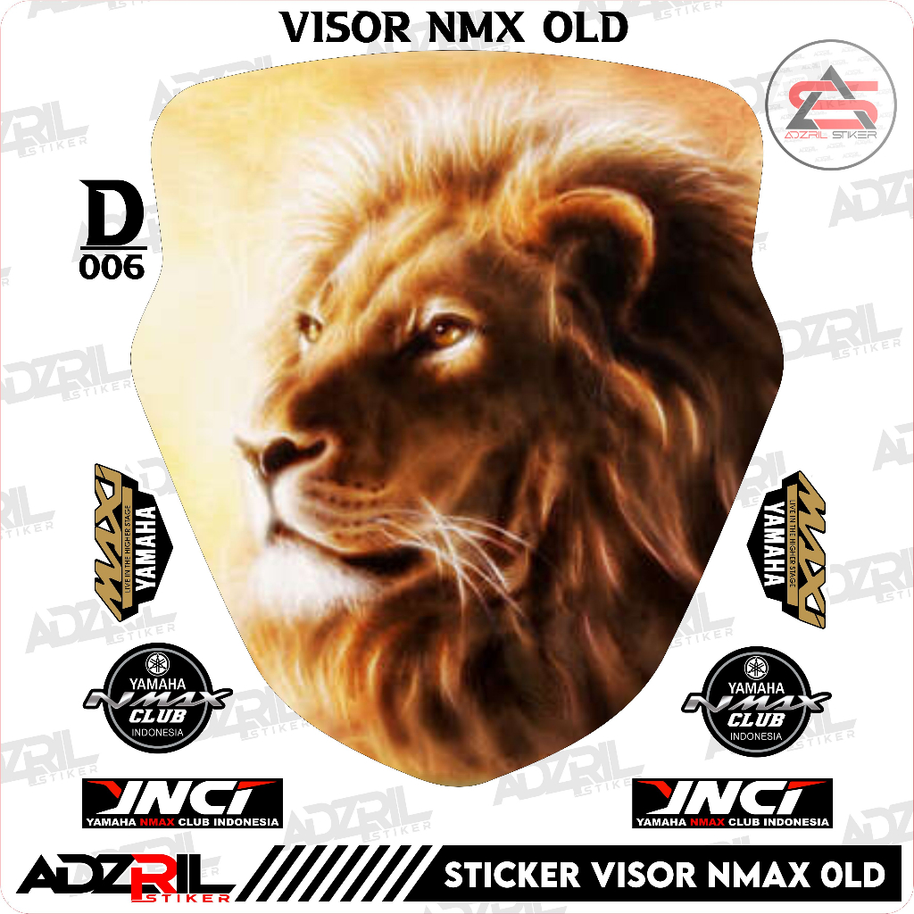 Jual Stiker visor Winshield yamaha Nmax New 155 2020-2022 gambar singa ...