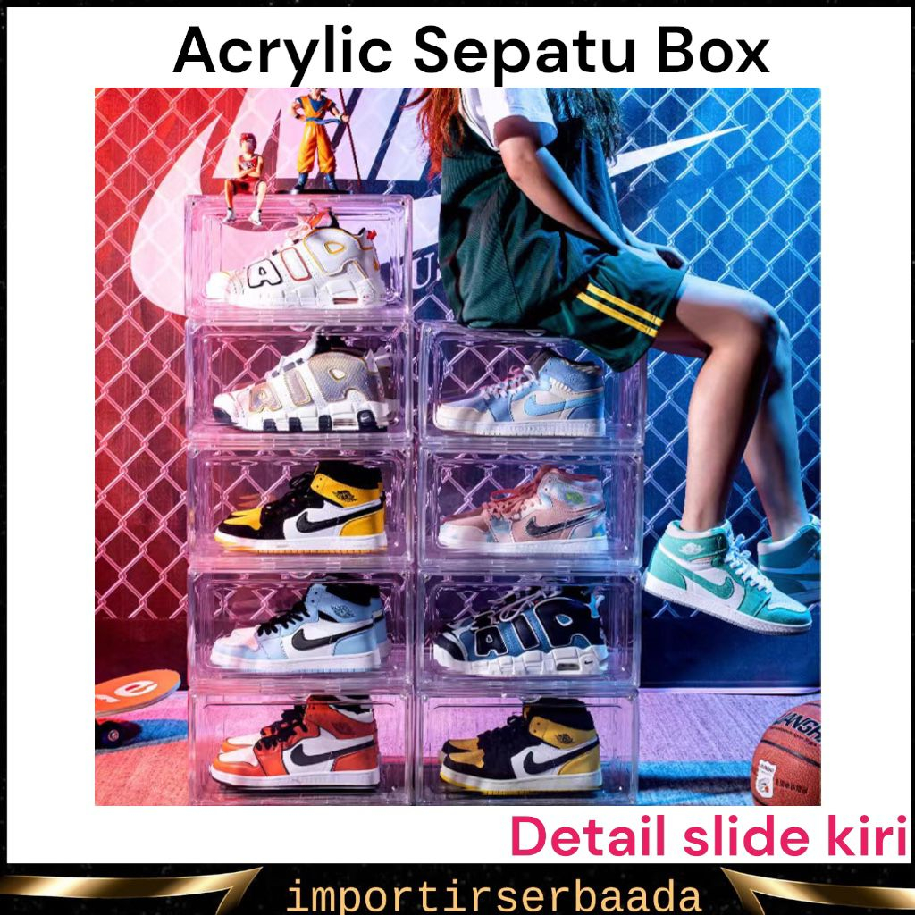 Jual IMP- Sneakers Box Full Acrylic Side Open / Front Open Transparent ...