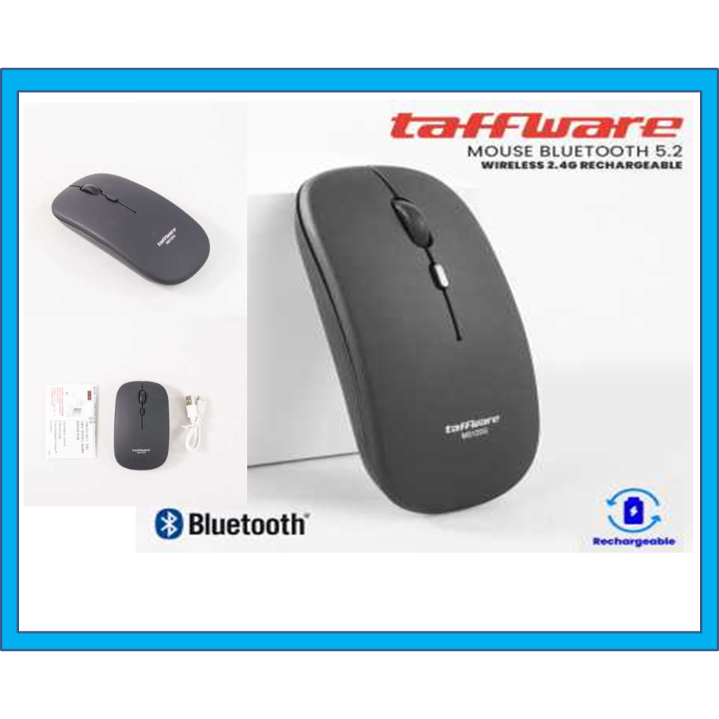 Jual Taffware Silent Mouse Bluetooth 5.0 & Wireless 2.4G Rechargeable ...