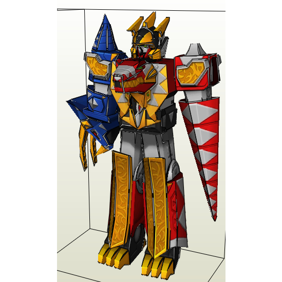 Jual DIY Papercraft Pola Power Rangers Dinothunder Megazord | Shopee ...