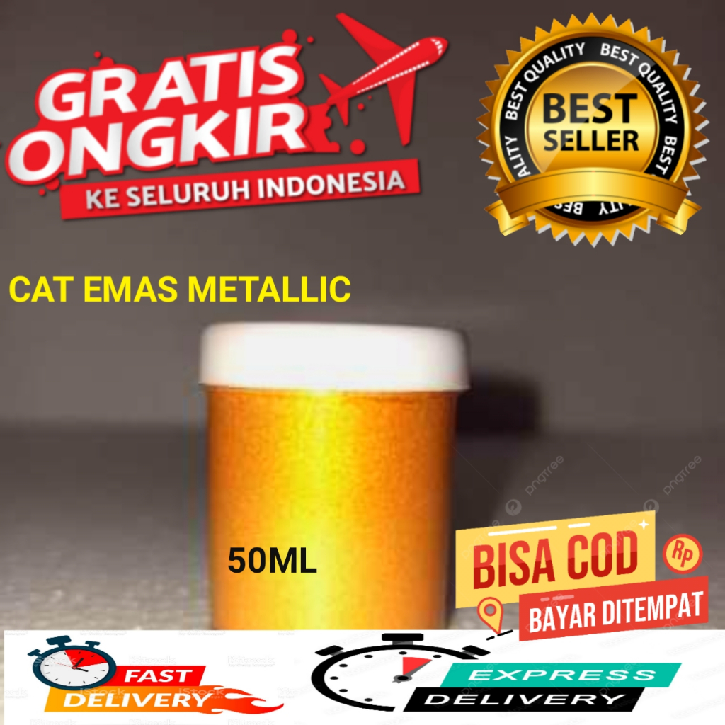 Jual Cat Gold Metalik Warna Emas Waterbased Cat Tembok Akrilik Metalik ...