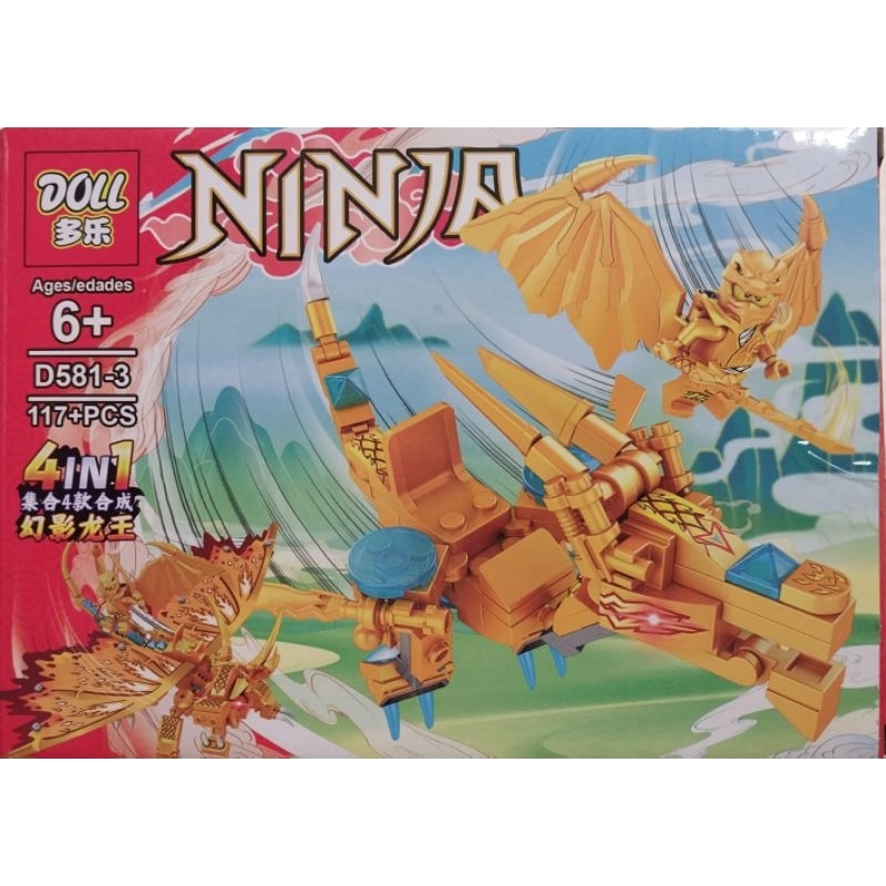 Jual mainan ninja robot dragon naga besar + sayap + figure ninja A8093 ...