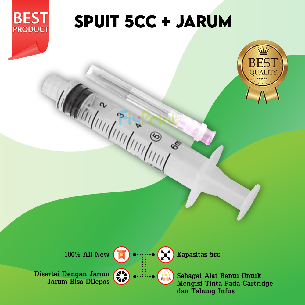 Jual Spuit 5cc Syringe 5cc Suntikan Tinta 5ml Spuid Ukuran 5ml Plus ...