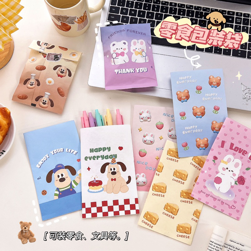 Jual Kikidoo Plastik Amplop Packing Aesthetic Cartoon Paper Bag Kertas ...