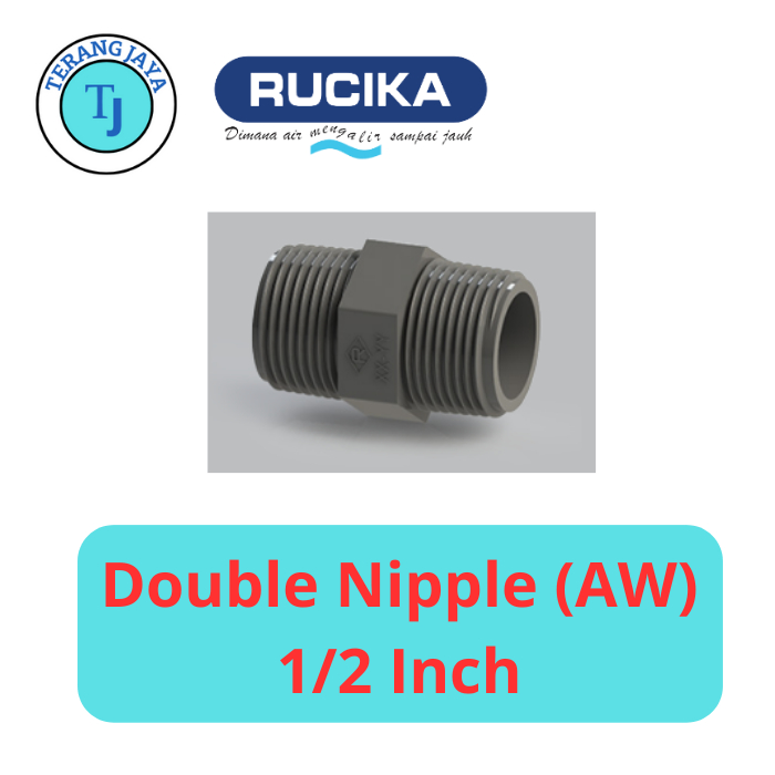 Jual DOUBLE NIPPLE (AW) 0.5" 1/2" INCH RUCIKA PVC - NEPEL TEBAL PIPA PVC | Shopee Indonesia
