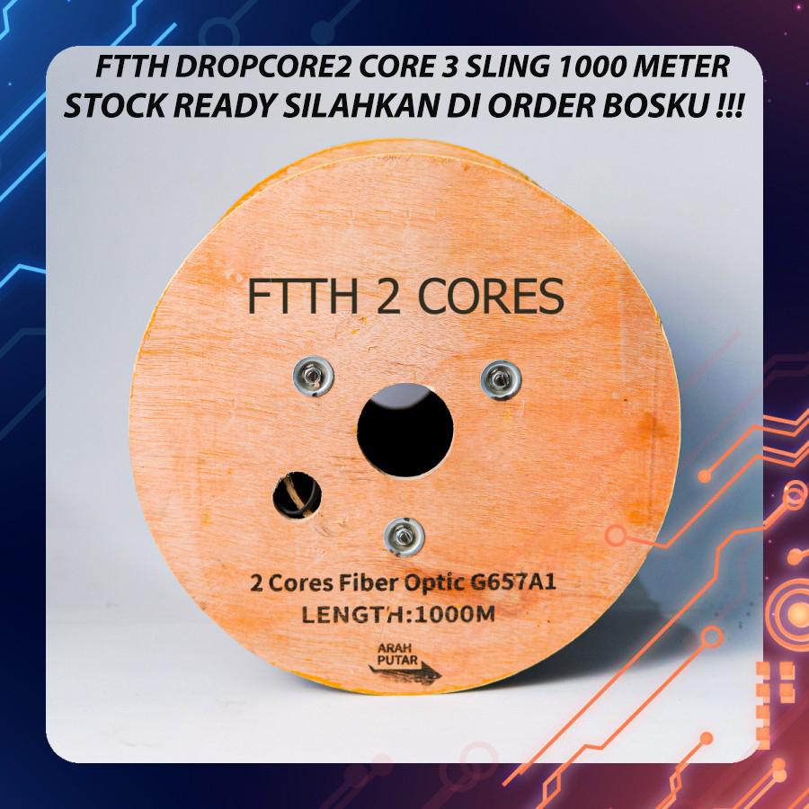 Jual FTTH Dropcore 2 Core 3 Sling 1000 meter | Shopee Indonesia