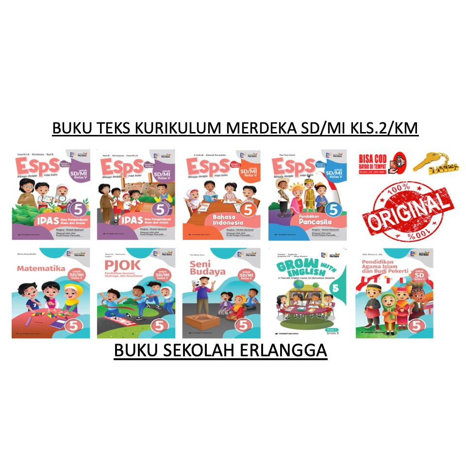 Jual BUKU TEKS KURIKULUM MERDEKA SD/MI KELAS.5/KM | Penerbit Erlangga | Shopee Indonesia